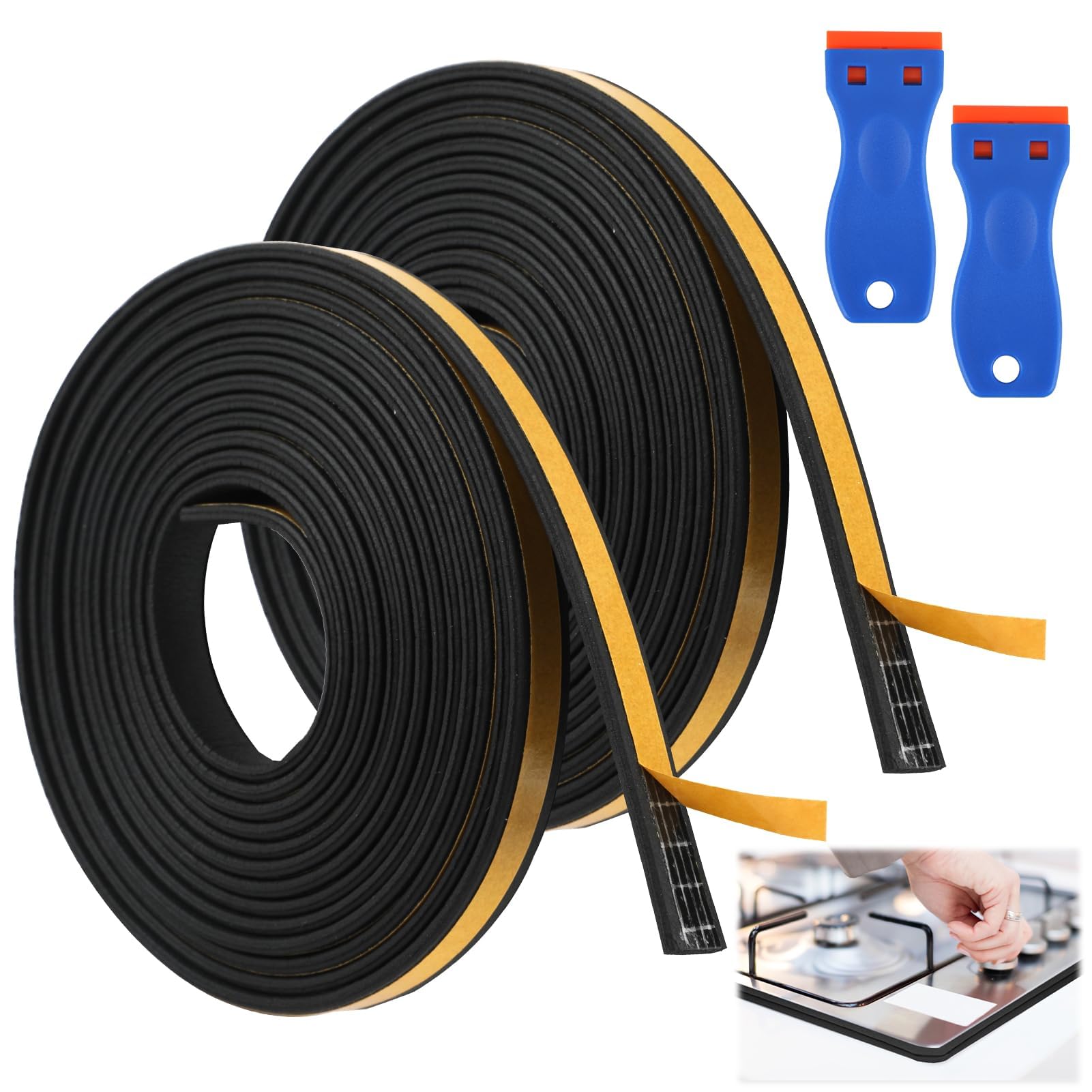 6M Weather Stripping Foam Tape, 9mm(W) x2mm(T) Adhesive Insulation Seal ...