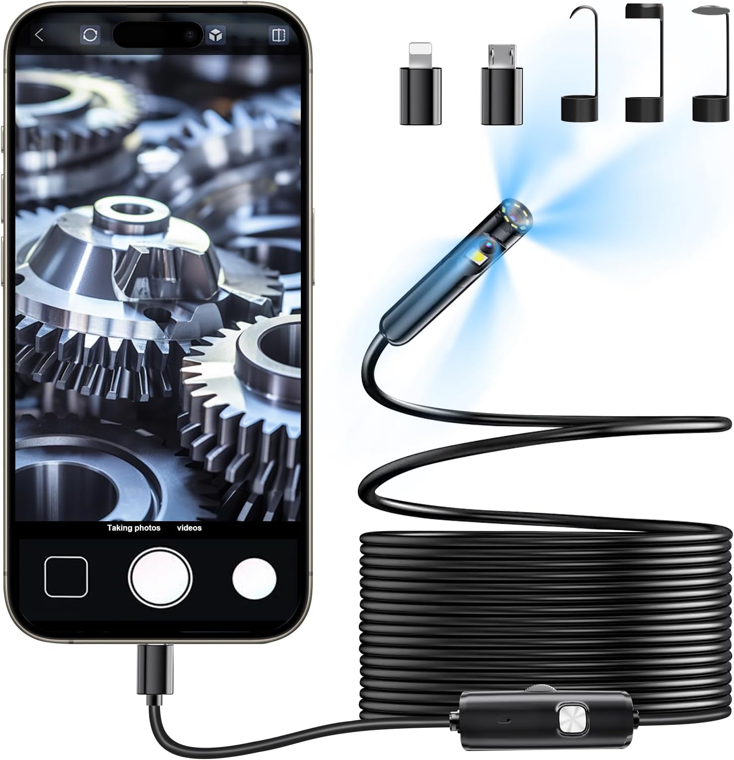 Amazon.com: Endoscope Camera with Light 1920P HD Drain Camera with 8+1 ...