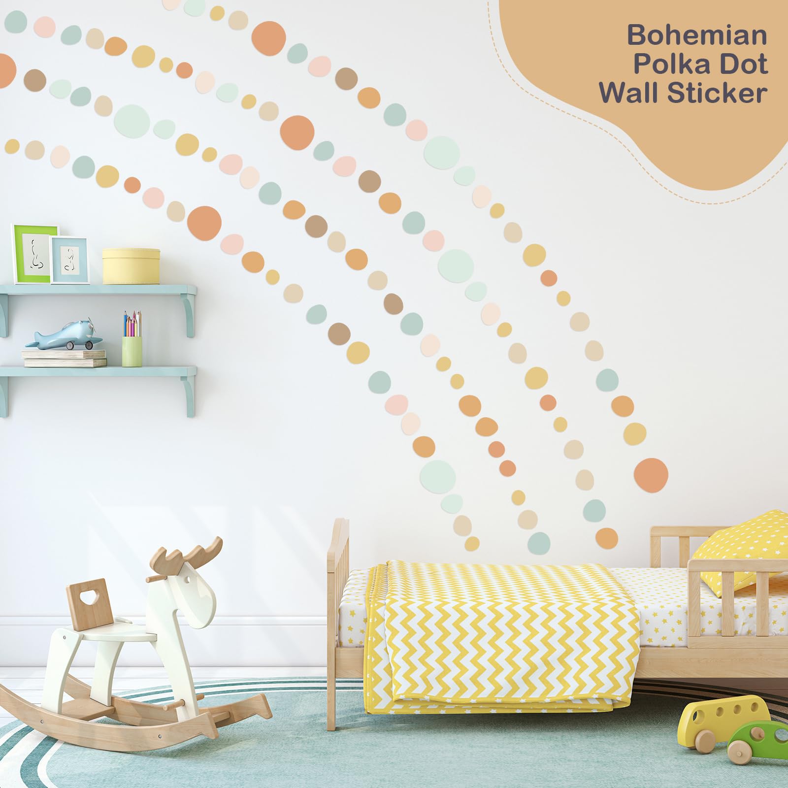 Snapklik.com : 15 Sheet 300 Pcs Irregular Polka Dots Boho Wall Decal ...