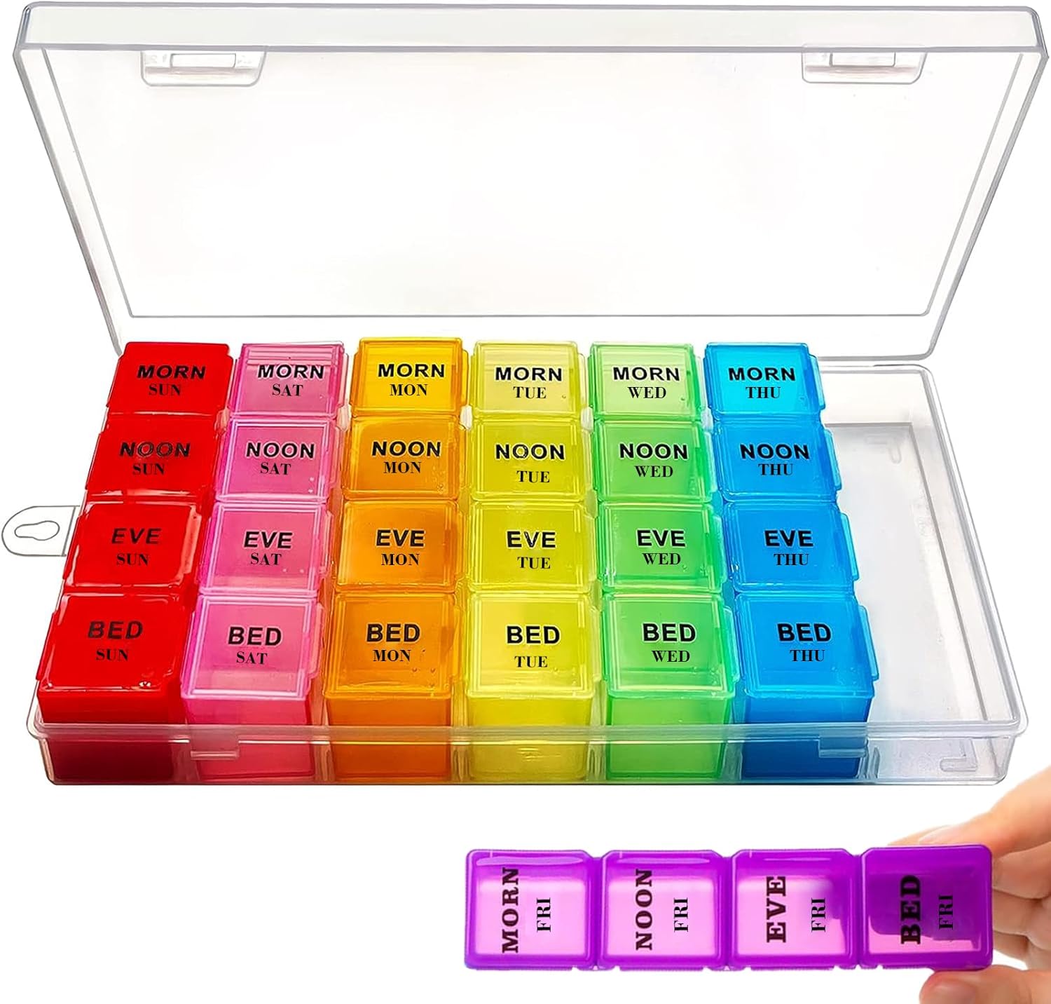 Yunshengmy High Capacity Weekly Pill Box/Organiser 7 Day 4 Times A Day ...