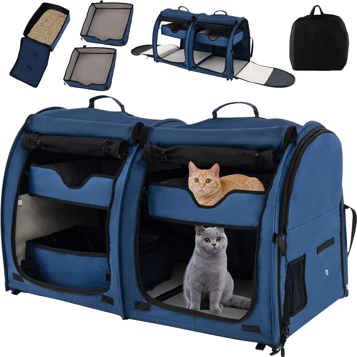 Amazon.com : Giantex 40 Inch Cat Carrier with Double Compartments ...