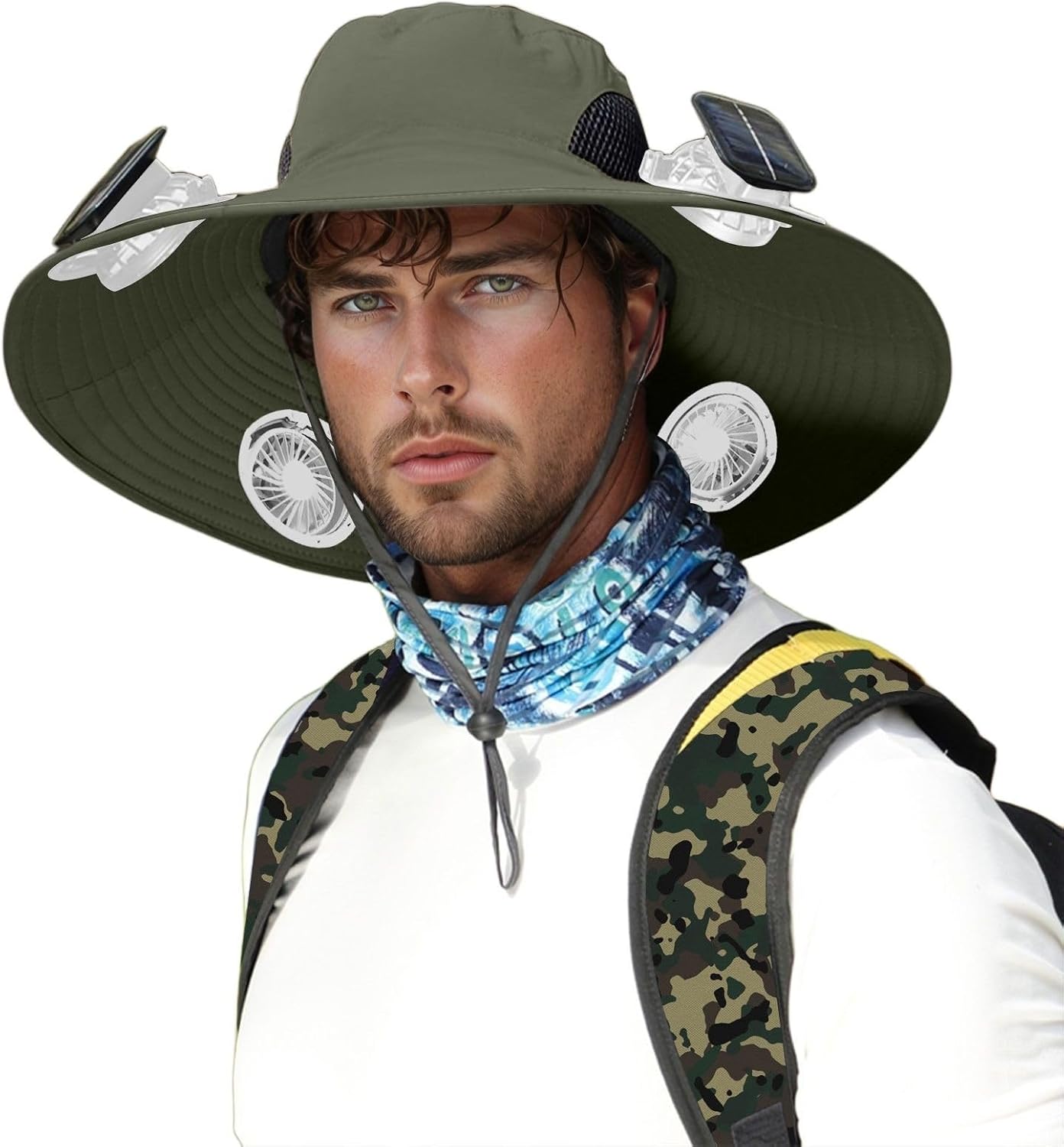 Solar Powered Fan Hat, Sun & USB Charging Sombrero Wide Brim Sun Hat ...