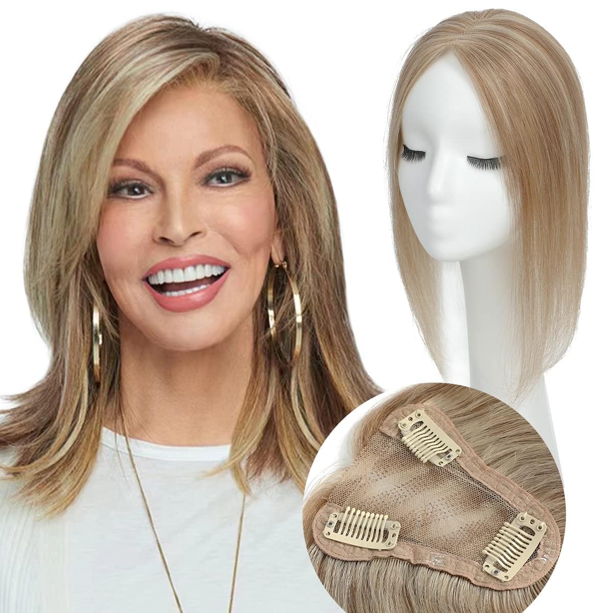 Amazon.com : Aimeolyn Real Human Hair Toppers for Women - No Bangs ...