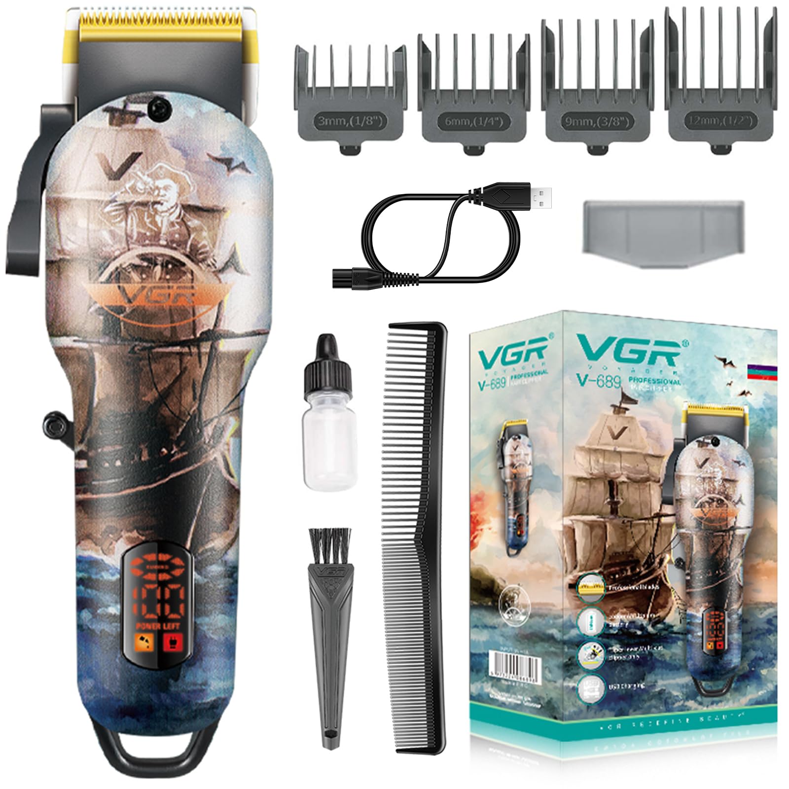 Amazon.com: VGR Electric Hair Clipper for Men, Professional Cord/Cordless Hair & Beard Trimmer ...