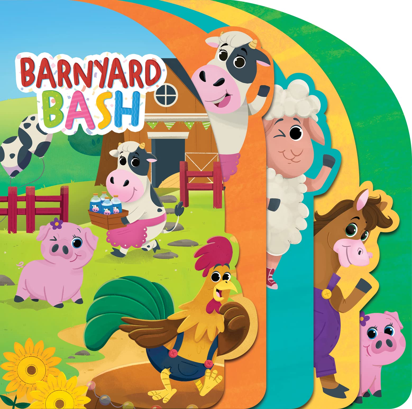 Barnyard Bash - Children's Board Book with Shaped Animal Tabs: Little ...