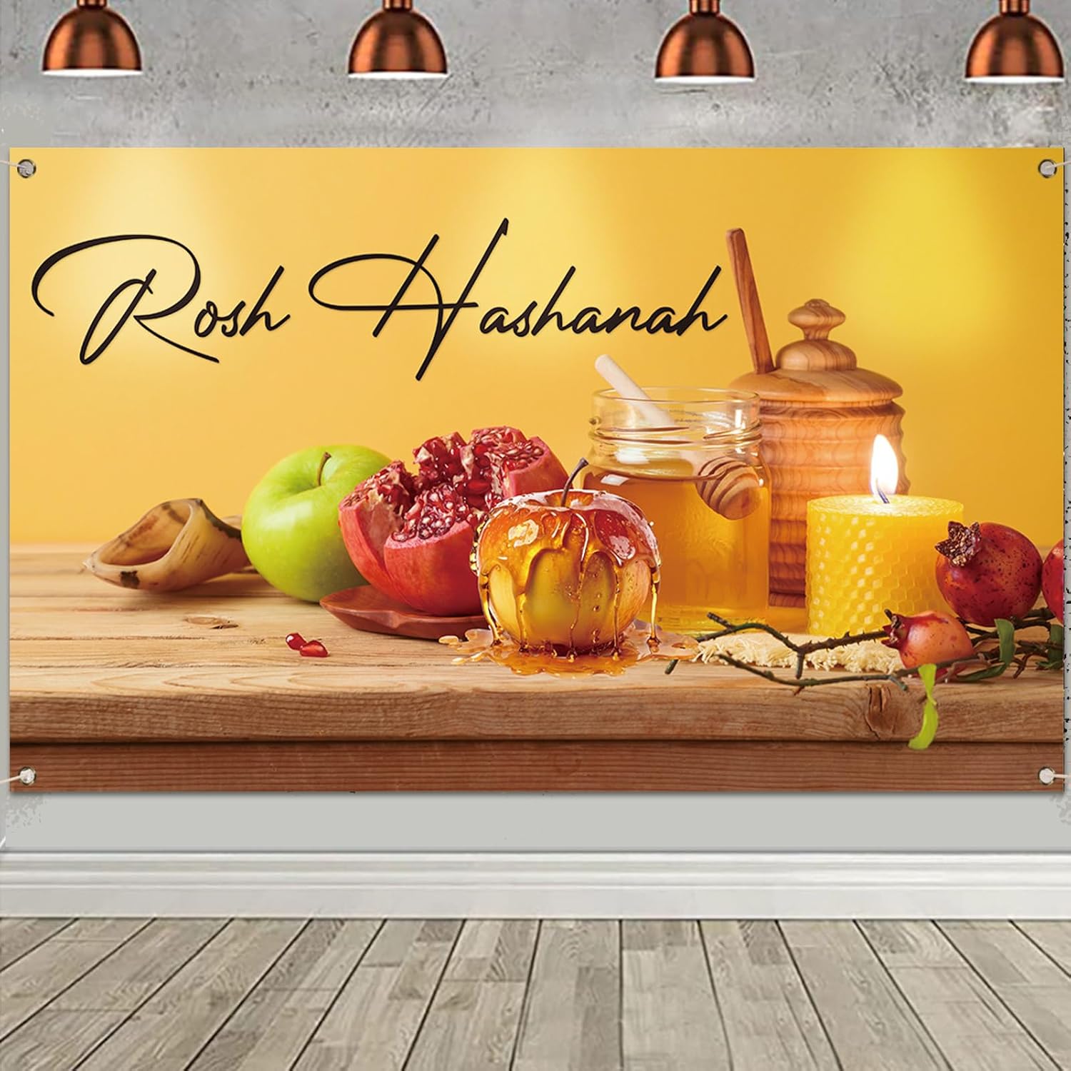 Amazon.com : Rosh Hashanah Photo Backdrop Happy Rosh Hashanah Banner ...