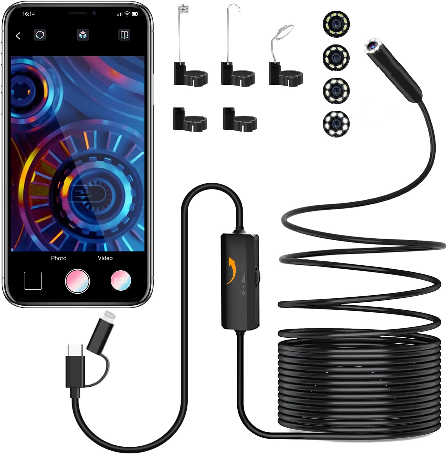 1920P HD Snake Inspektion Endoskop, pancellent Typ C Endoskop, Scope ...