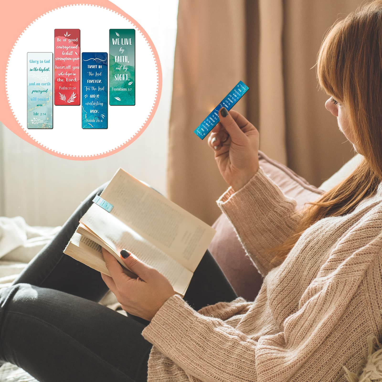 Snapklik.com : 30 Pieces Christian Bookmarks Magnetic Bible Verse ...