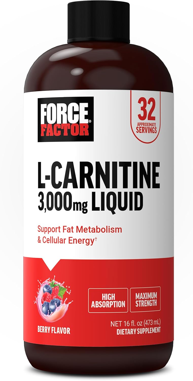 Amazon.com: Force Factor L-Carnitine Liquid 3000mg, Maximum Strength ...