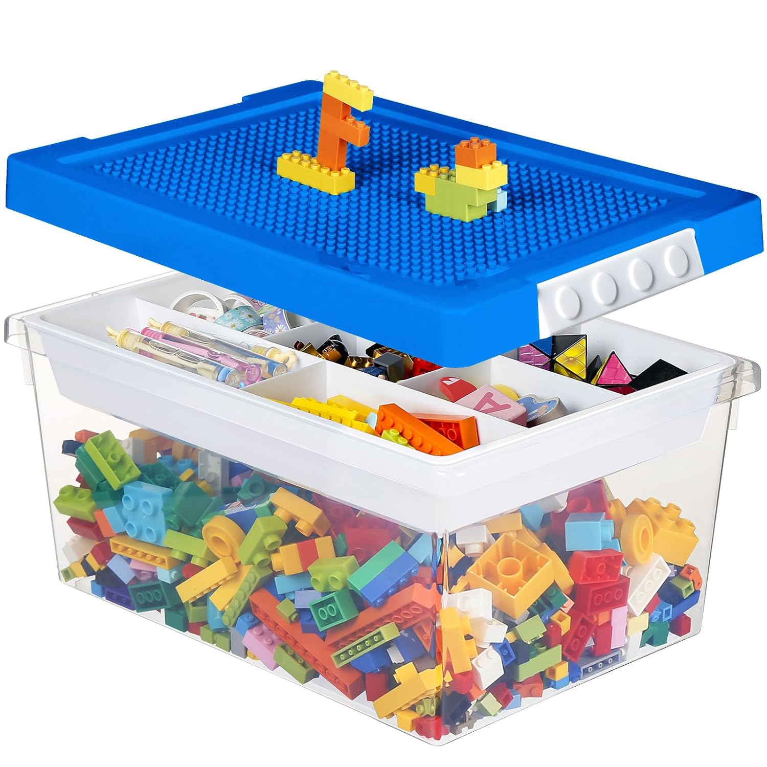 Amazon.com: loobuu Plastic Storage Bins with Lids - 1 Set Stackable ...