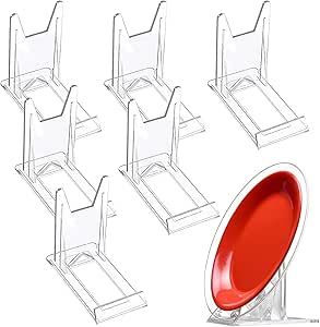 GOIEHIR Pack of 6 Acrylic Plate Stands, Adjustable Plastic Decorative ...