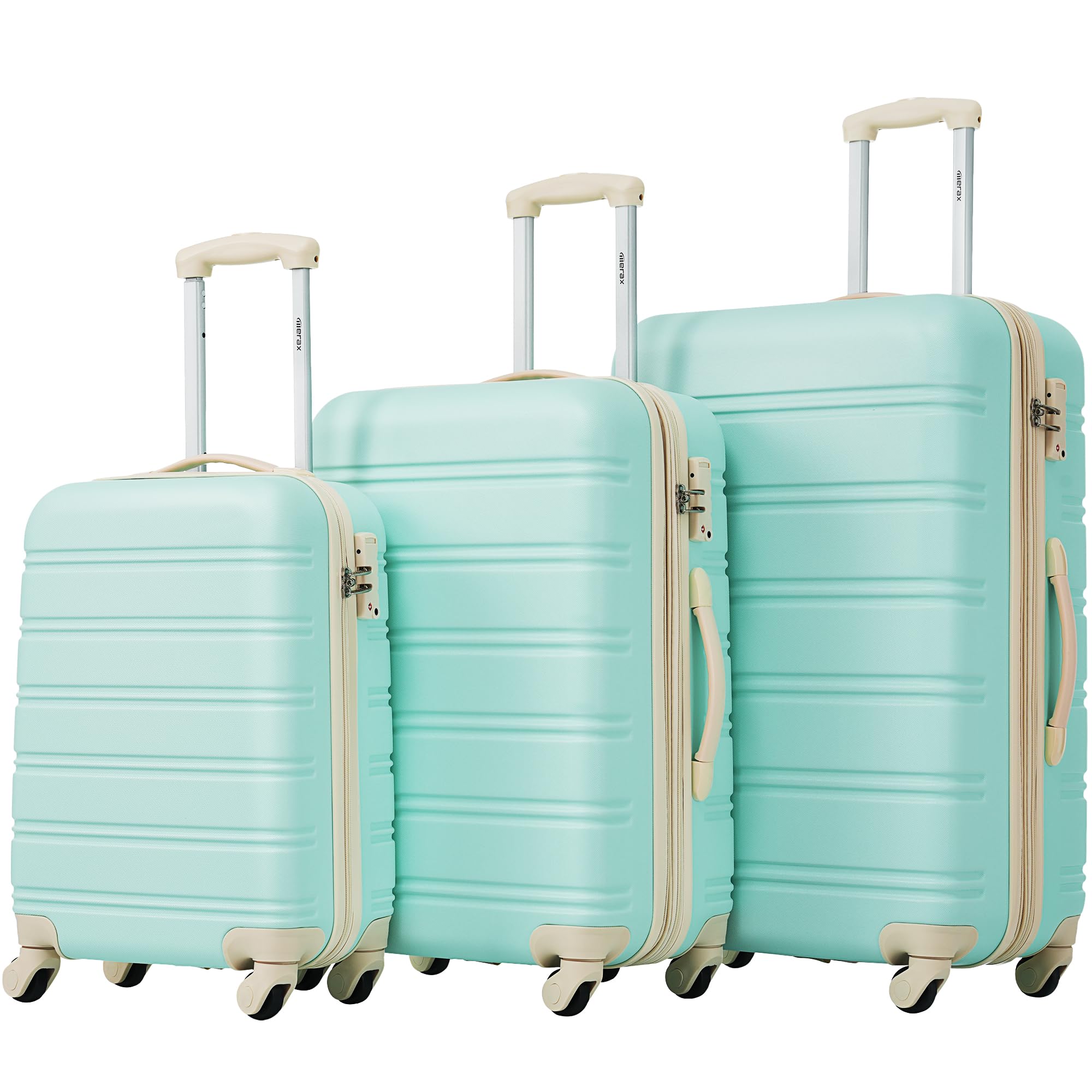 Snapklik.com : Merax 3 Piece Luggage Set,Hardside Suitcase Set ...