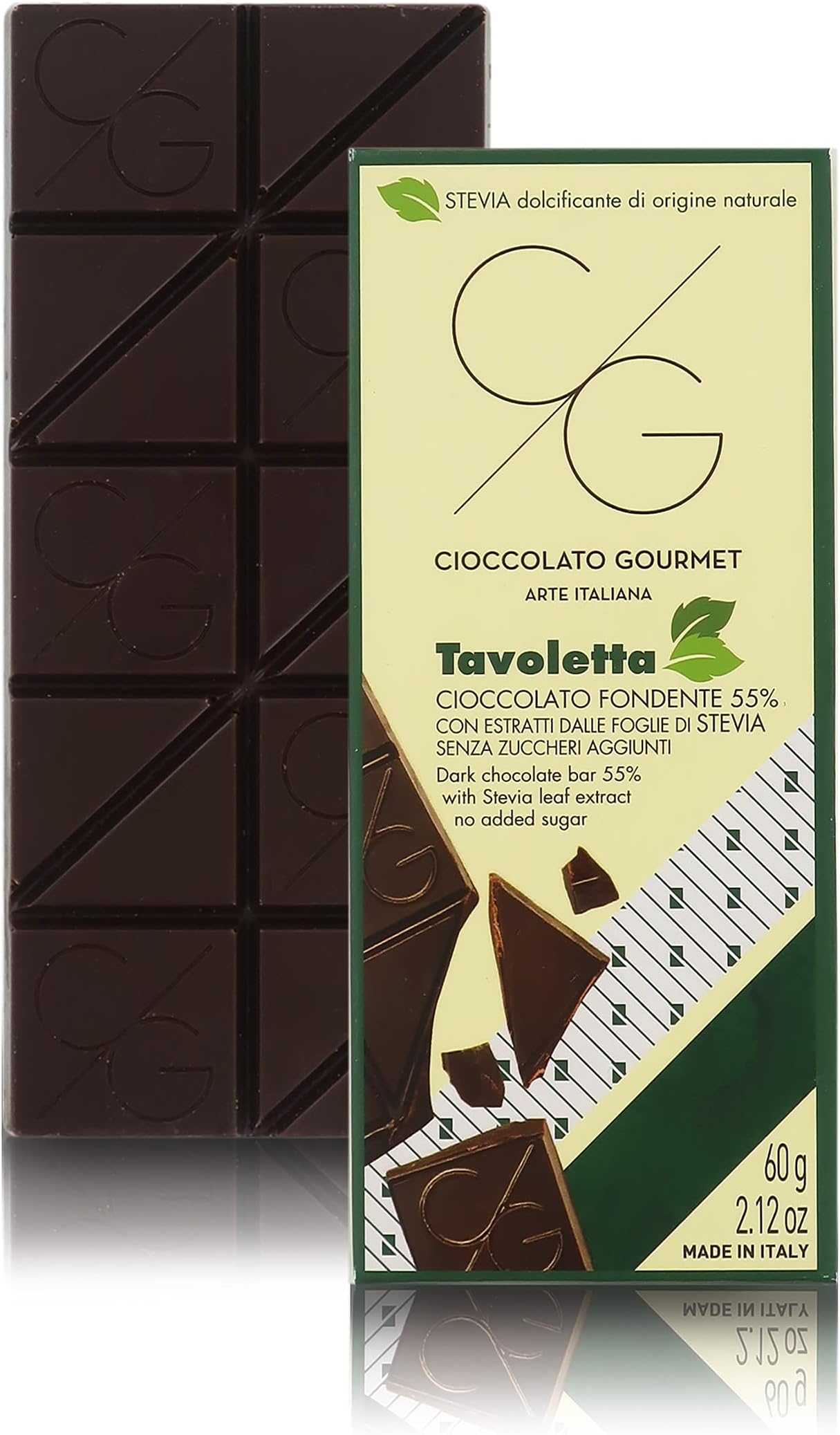 Amazon.com : Gourmet Chocolate Bar, Dark Chocolate 55% with No Added ...