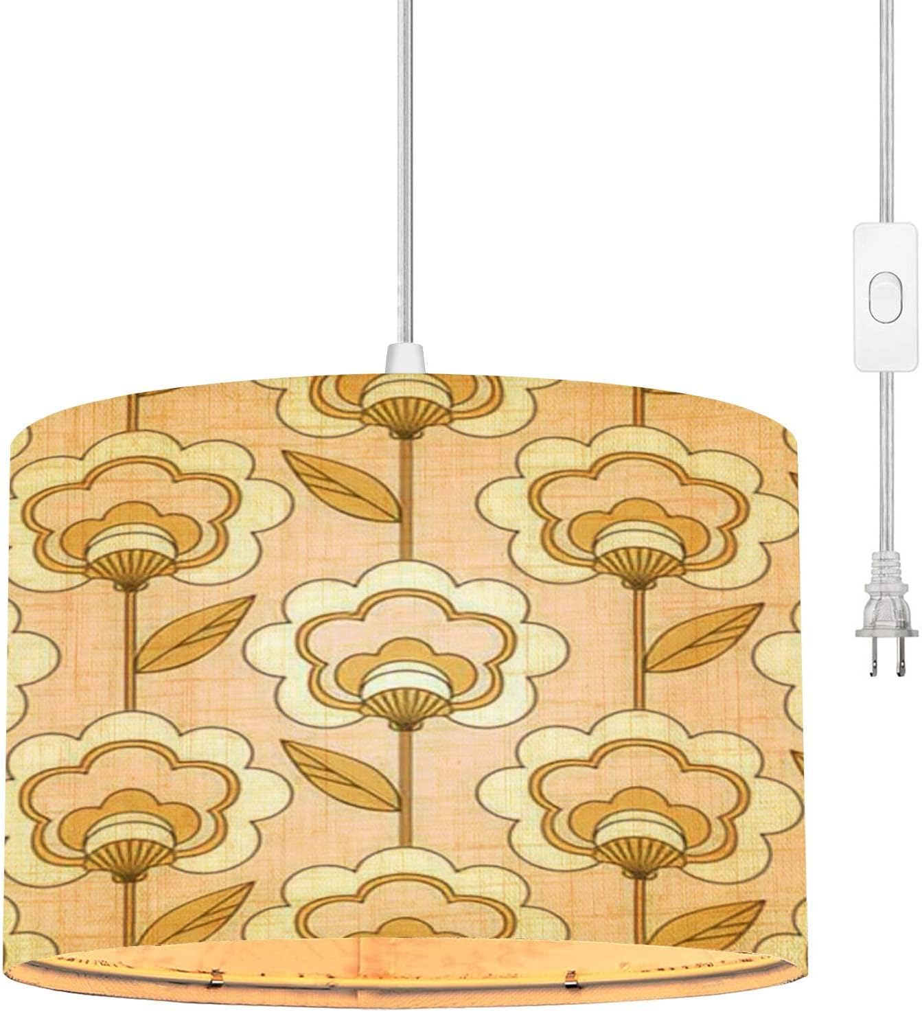 CAWIADFWJO Pendant Light Seamless Retro Floral Hanging Light Fixture ...