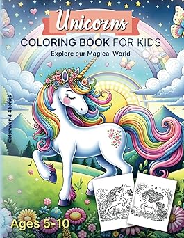 Large Magic Unicorn Coloring Book For Kids: Explore Our Magical World ...