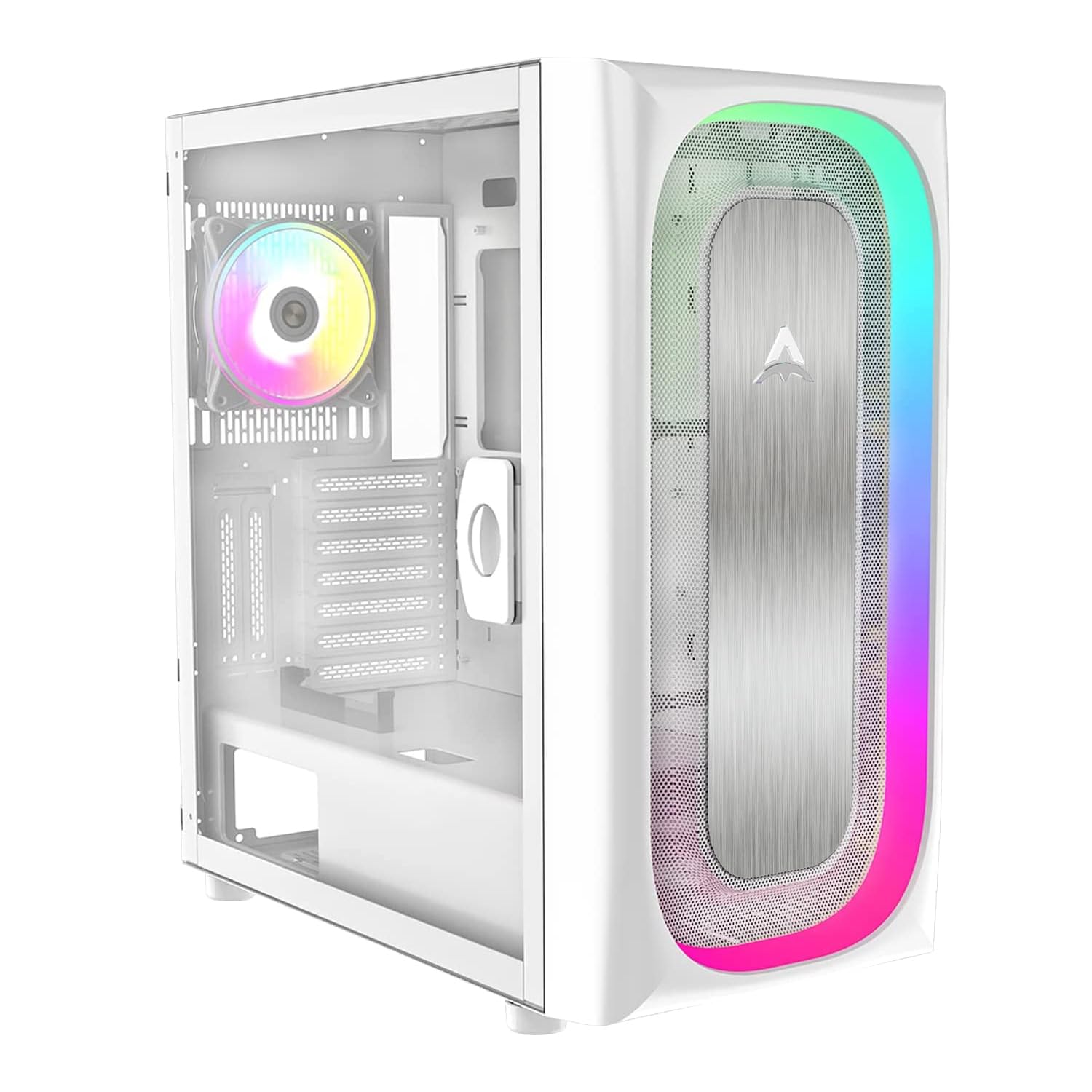 Buy ALSEYE Ai-Pro White E-ATX Gaming PC Case with Pre-Installed Halo ...