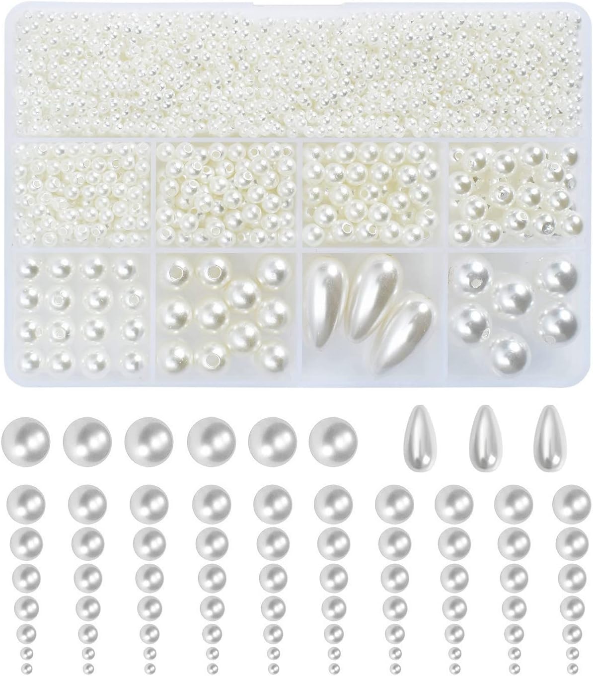 Amazon.com: KORENJUL Pearl Beads for Jewelry Making, 2091 Pcs Tiny ...
