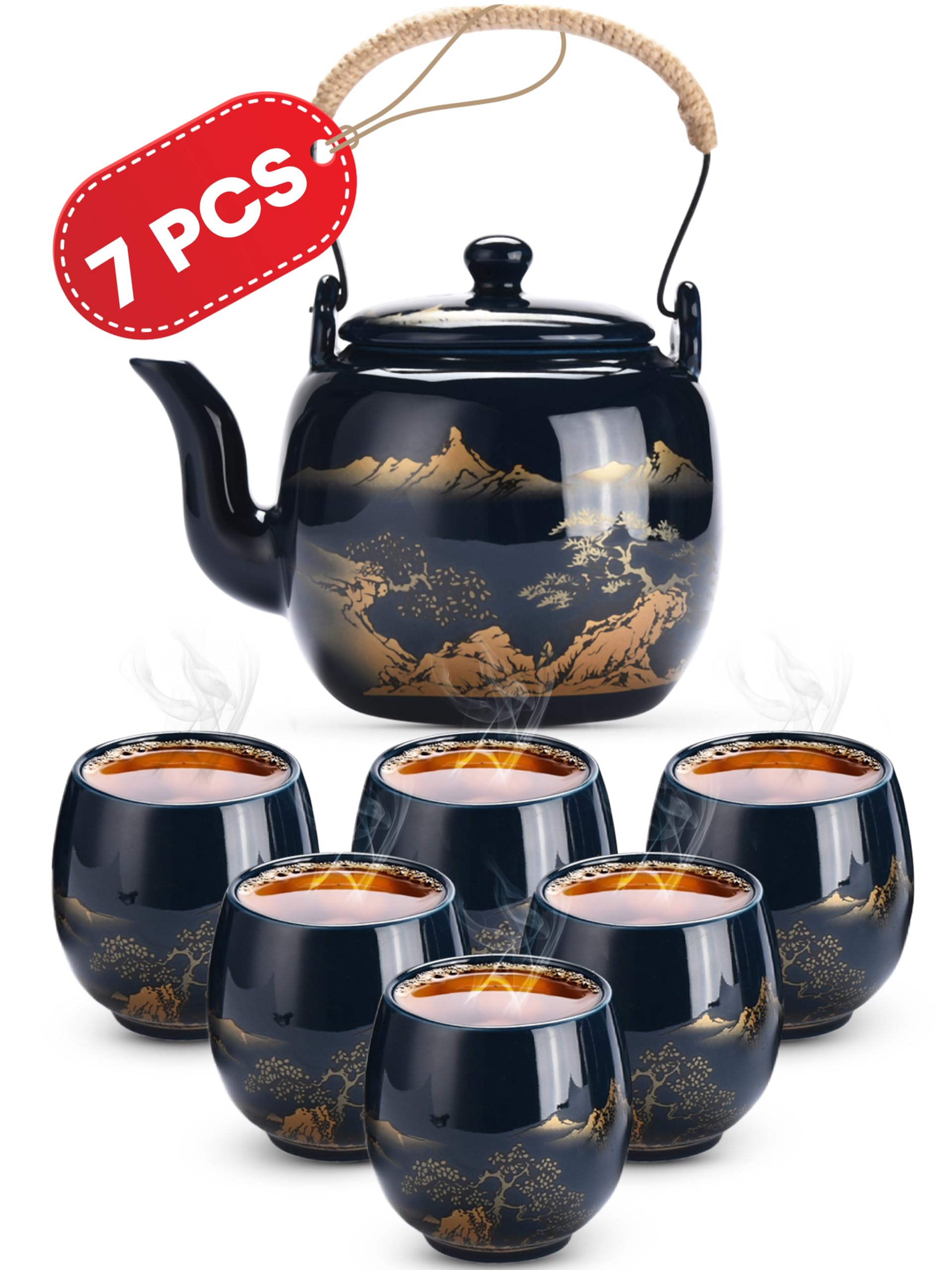 Amazon.com | Kitchtic Japanese Tea Pot Sets for Adults - Traditional ...