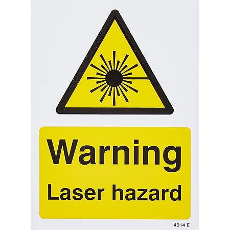 Warning Laser Hazard Safety Sign - Self Adhesive Sticker 150mm x 50mm ...