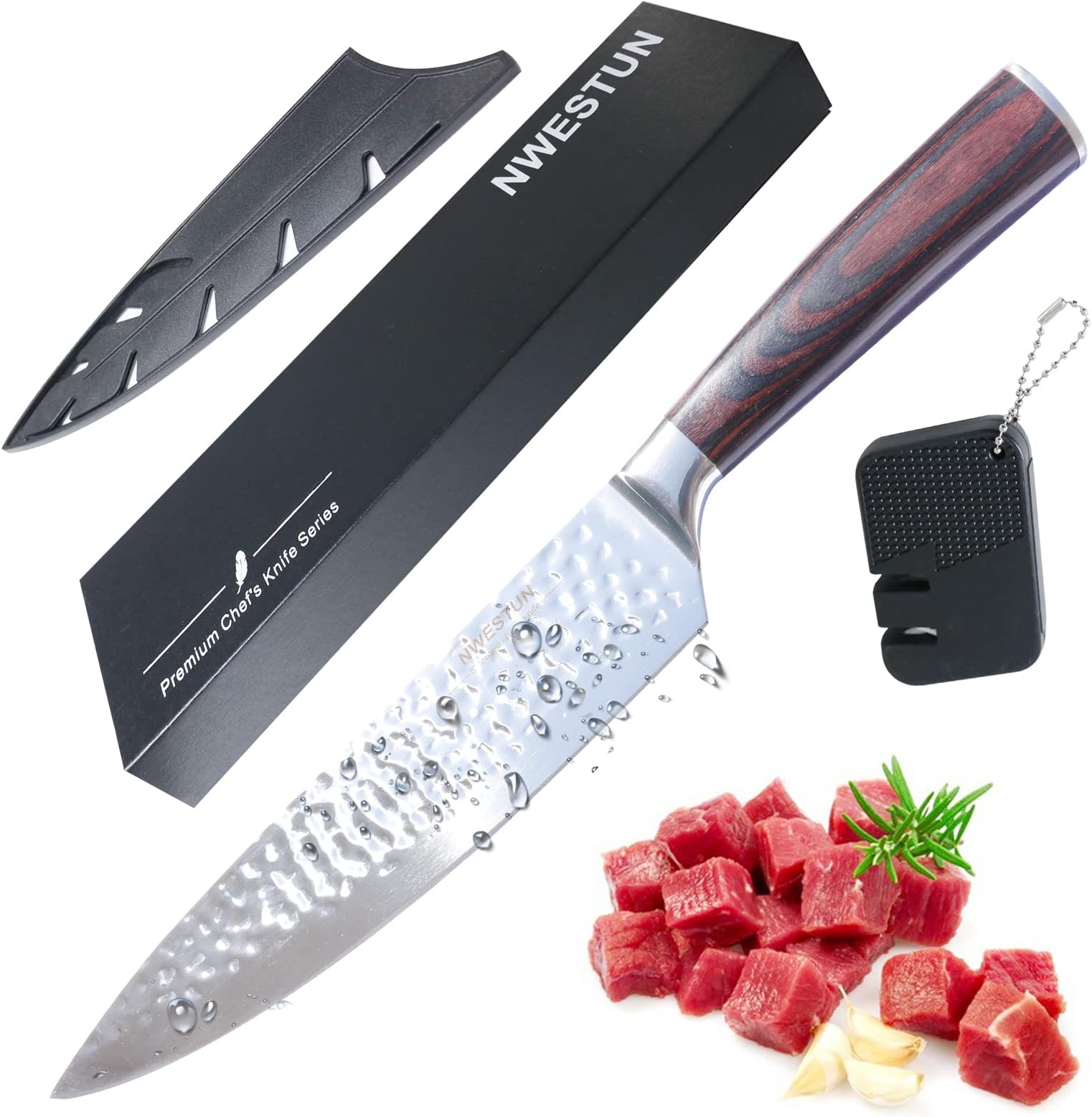 Amazon.com: FINTISO Kitchen Knife 14C28N Steel Viking Knife, Japanese ...