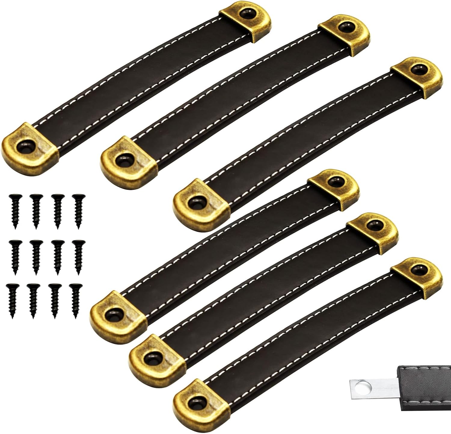 AUXBC Box Leather Handles, Wooden Box Handle, Black Antique Furniture ...