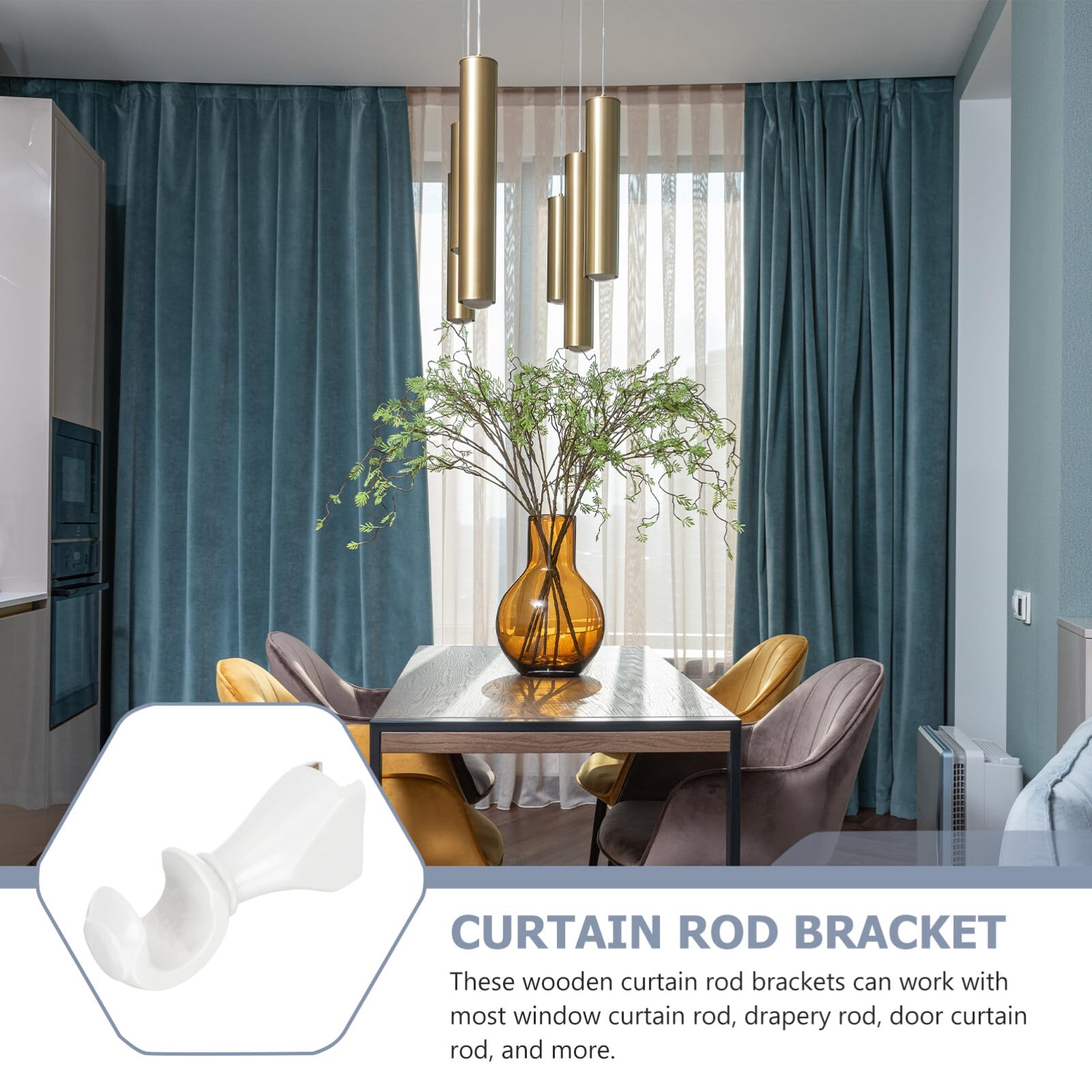 Single Rod With Rings Solid Wood Roman Curtain Rod - Side Mount Single ...