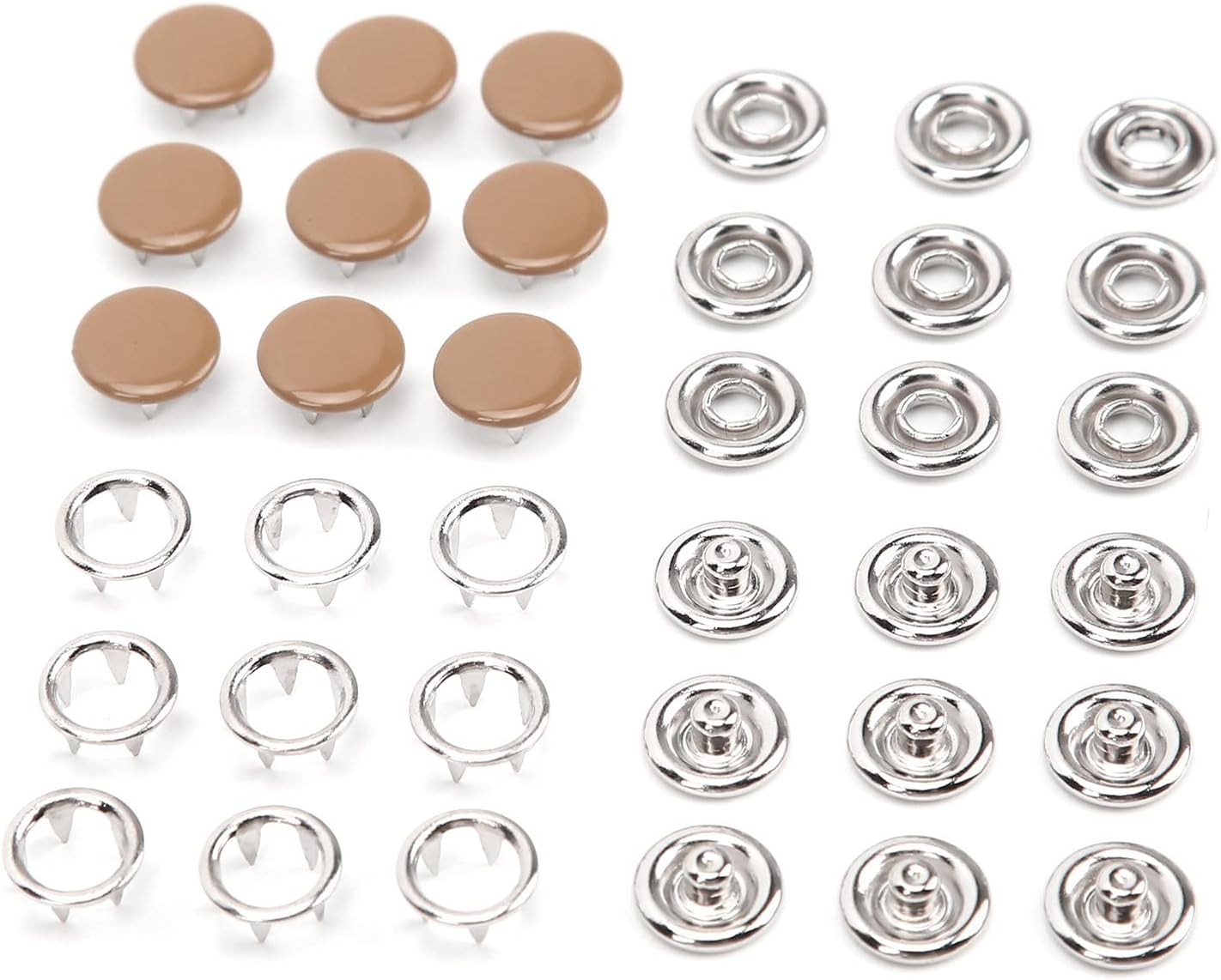 Amazon.com: Snaps Buttons, 400Pcs 8mm Brass Prong Ring Snaps 10 Colors ...