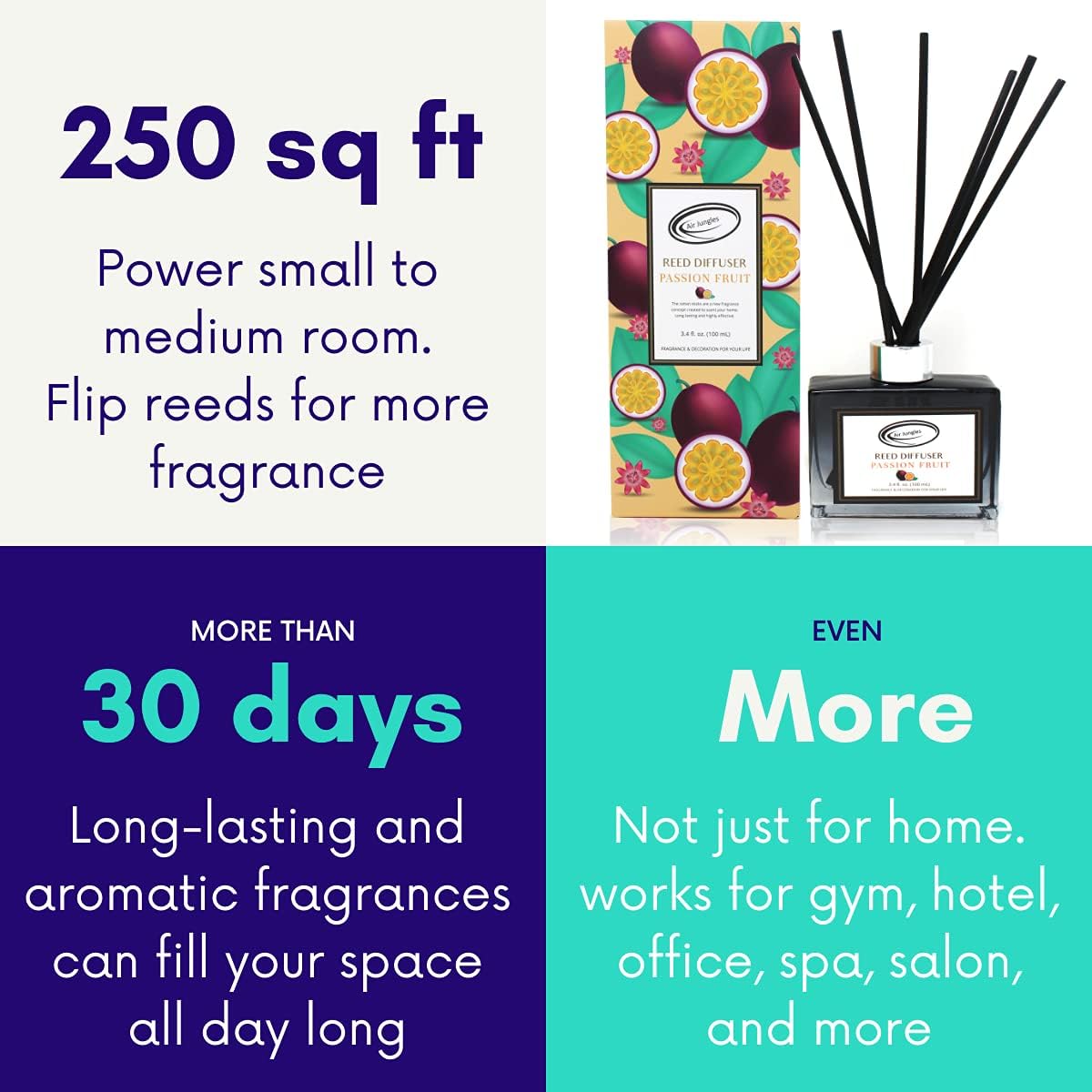 Air Jungles Passion Fruit Fragrances Reed Diffuser Set with Sticks ...