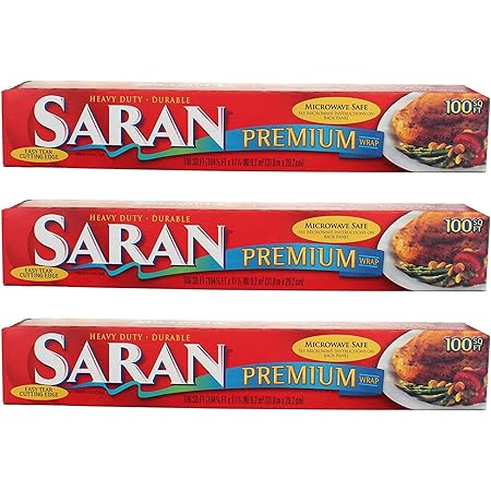 Amazon.com: Saran Premium Plastic Wrap, 100 Sq Ft (Pack of 3) : Health ...