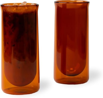 Amazon.com: FLUR Iced Coffee Glasses (Set of 2) Perfect for Iced Coffee ...
