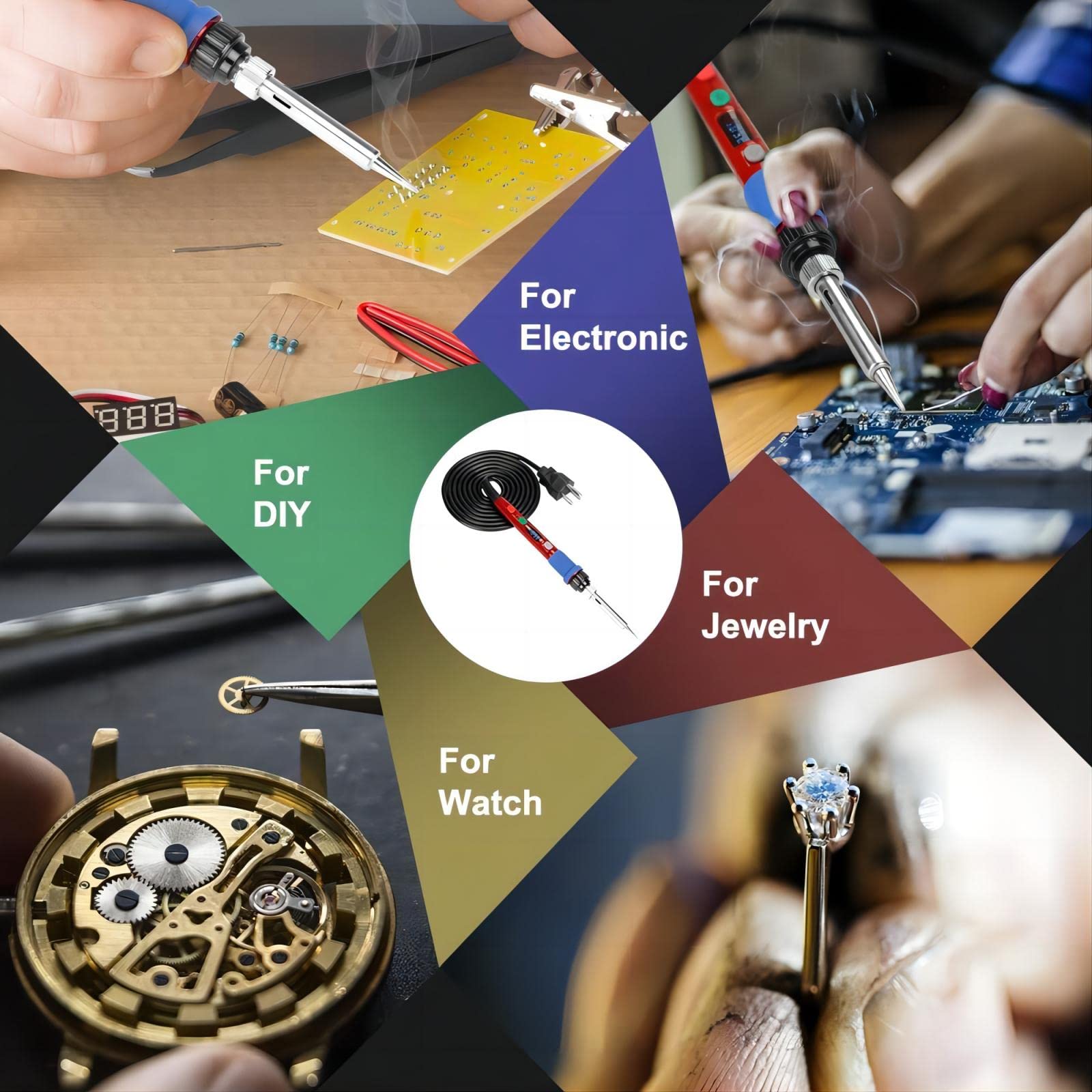 Snapklik.com : Soldering Iron Kit, 90W 110V LED Digital Soldering Iron