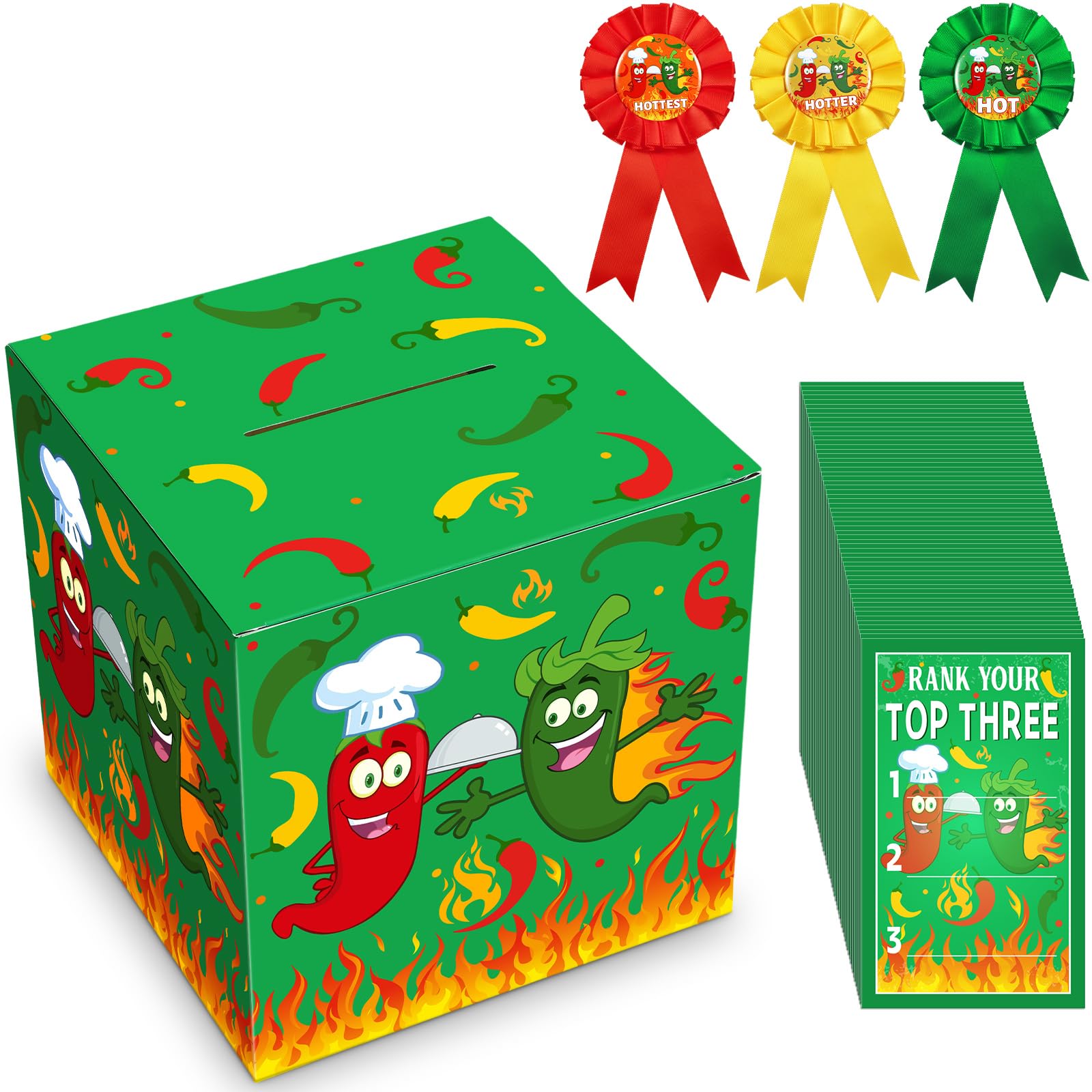 Amazon.com: Tenceur Chili Cook off Contest Ballot Box with 50 Pcs ...