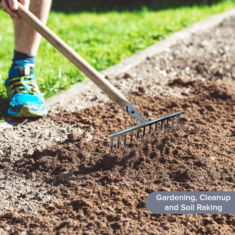 Schone Garden Rake without Handle – for gardening, clean-up and soil ...