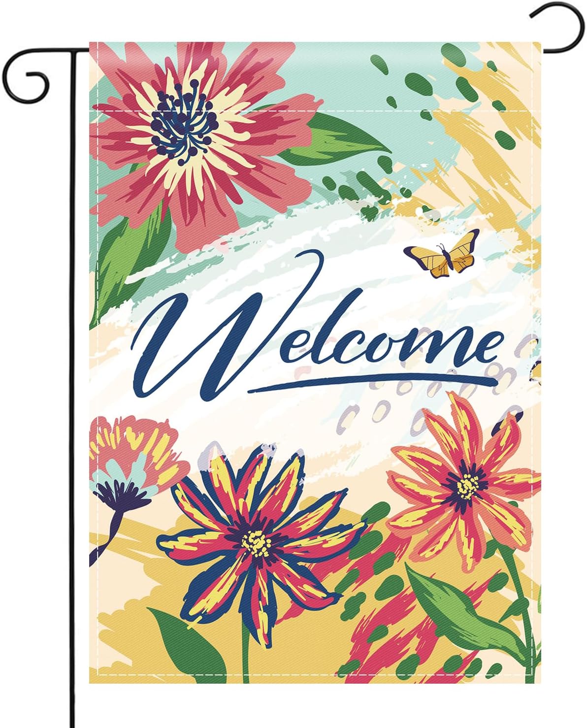 Amazon.com : Twinkle Club Welcome Spring Floral Garden Flag 12x18 ...