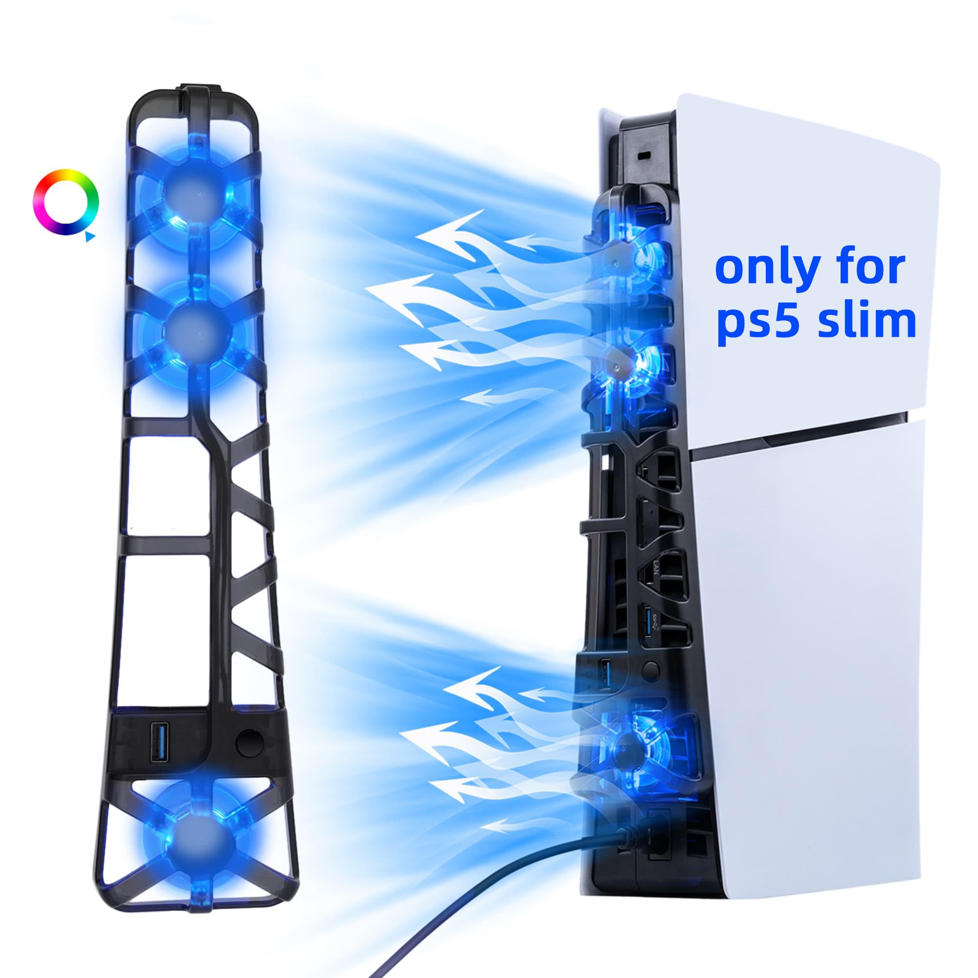 Snapklik.com : Mcbazel RGB Cooling Fan For PS5 Slim Console, Automatic ...