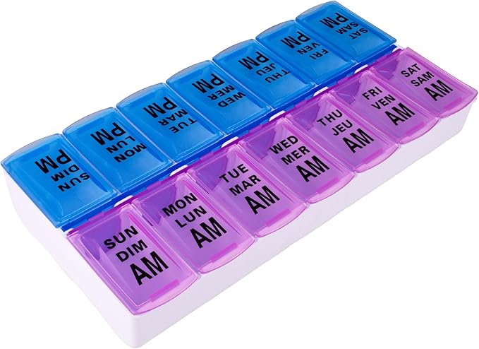 Apex Twice-A-Day Weekly Pill Organizer, Weekly Pill Organizer, 2 Times ...