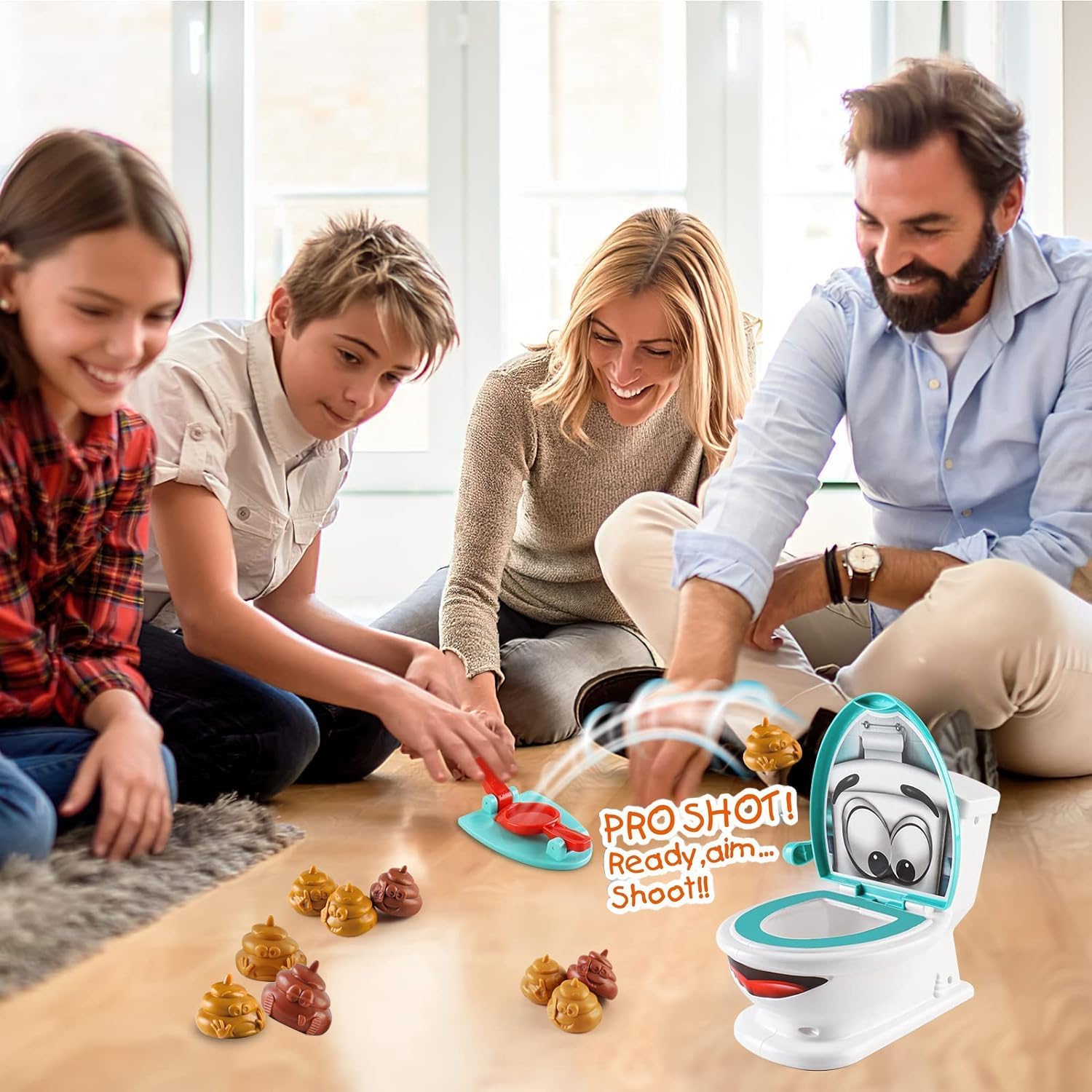 Poop Shooter Game Toilet Creative Toy with 12 Poops,2 Launchers,1 ...