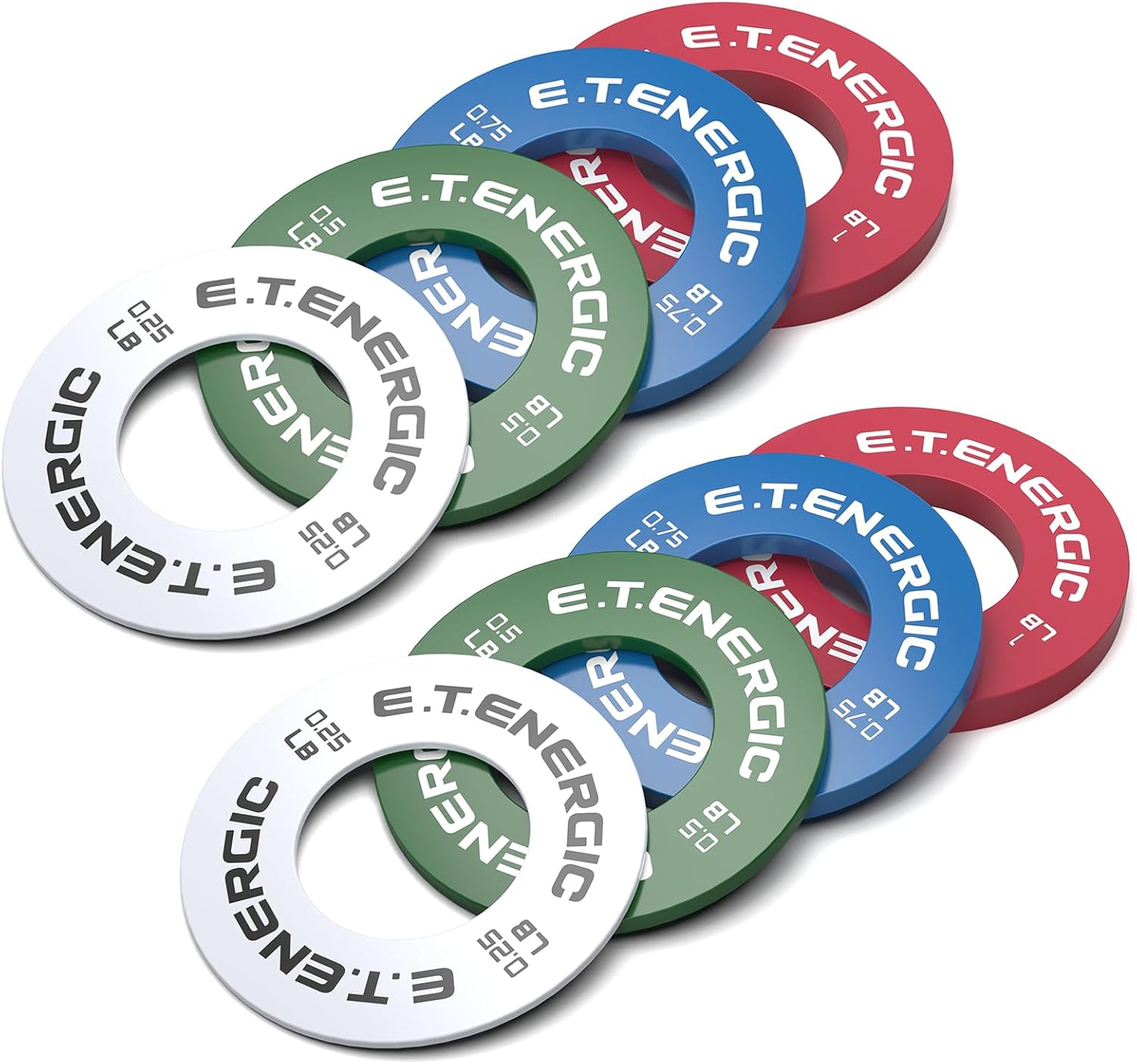 E.T.ENERGIC Fractional Weight Plates Set of 8 (0.25LB, 0.5LB, 0.75LB, 1 ...