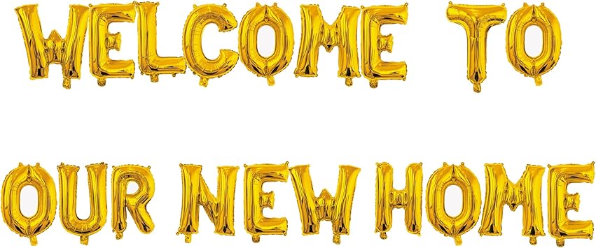 Amazon.com: 16inch "WELCOME TO OUR NEW HOME ! " Balloon Banner Aluminum ...