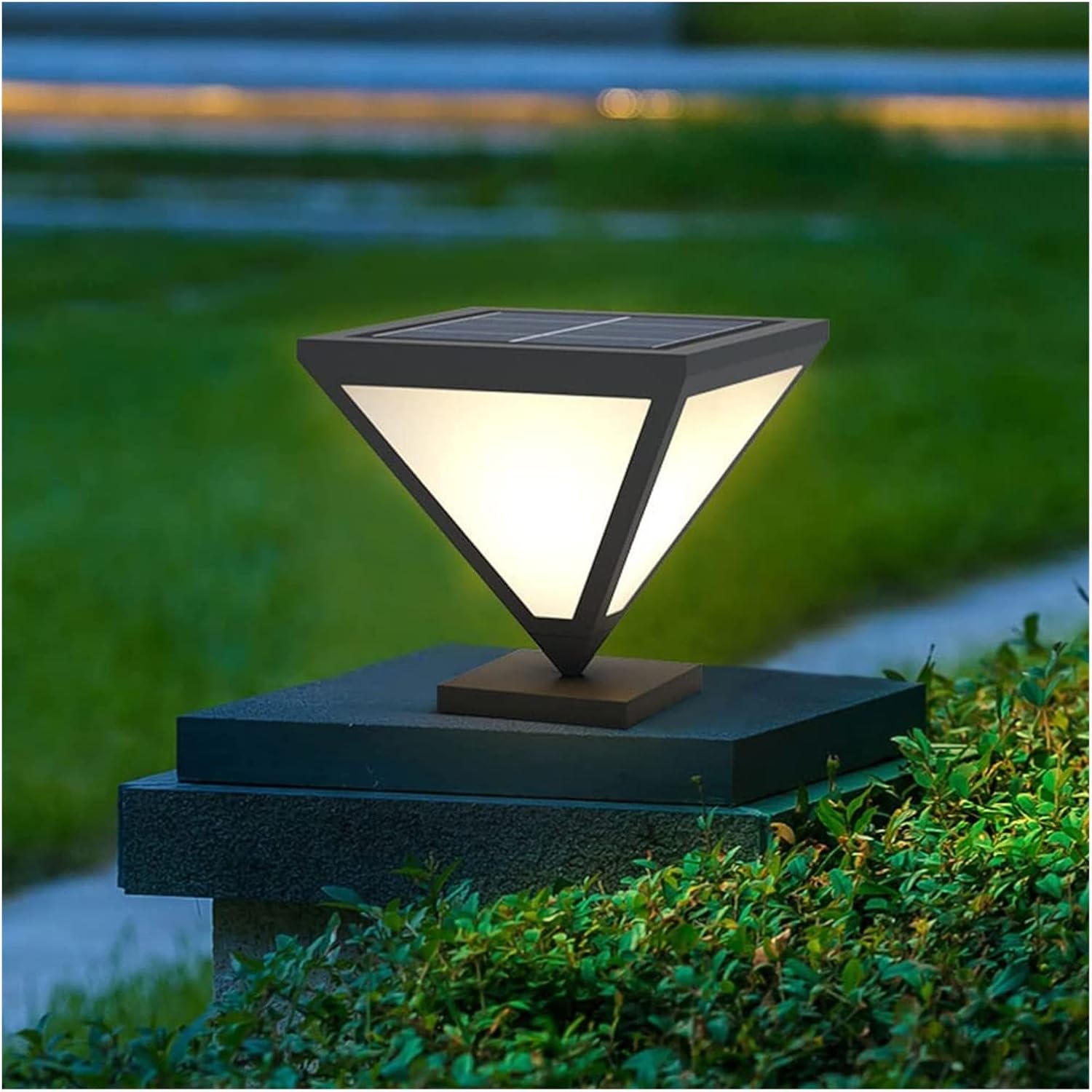 ALDEPO Courtyard Light LED Fence Post Cap Light,Black Metal Fence Post ...