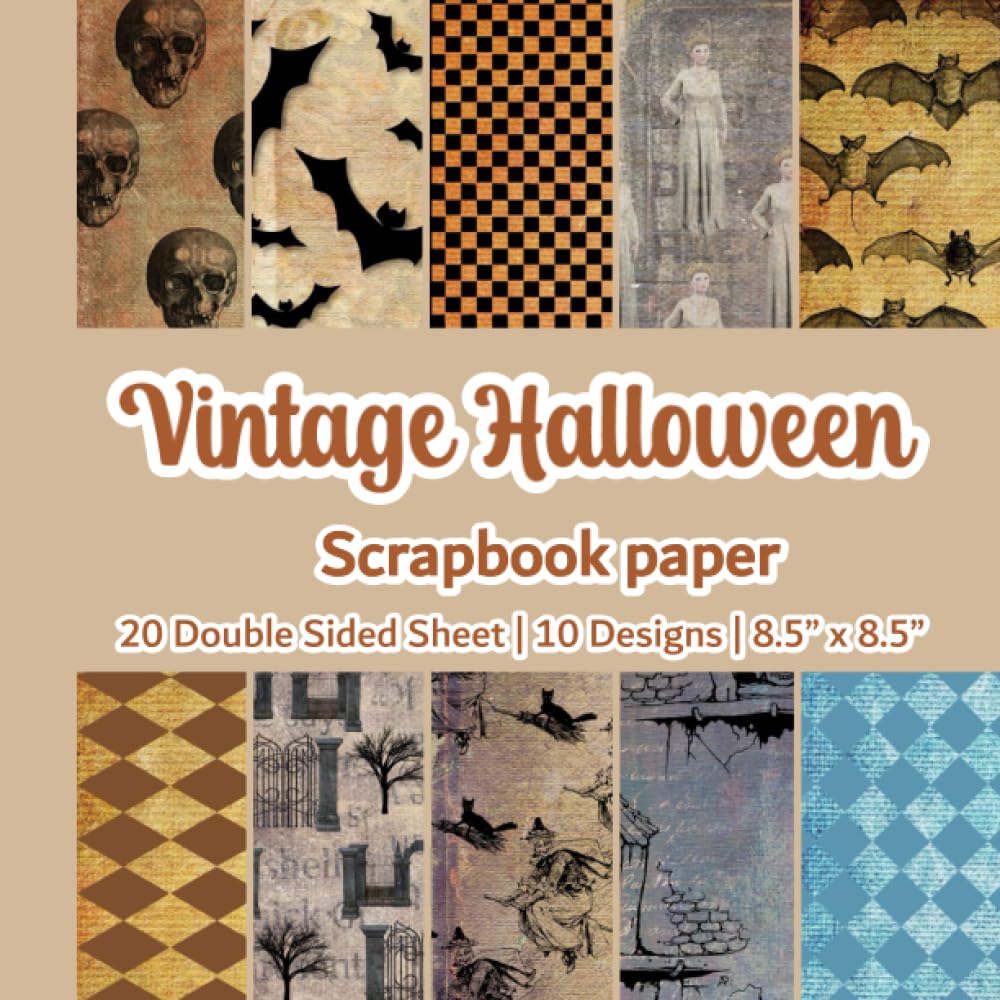Vintage Halloween Scrapbook Paper: Halloween Grunge Pattern Craft Paper ...