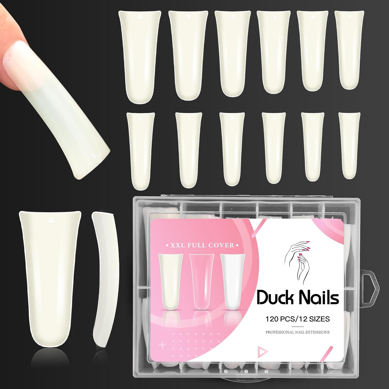 Amazon.com: ranrose Ranrose Extra Long Duck Nail Tips - 120pcs Duck ...