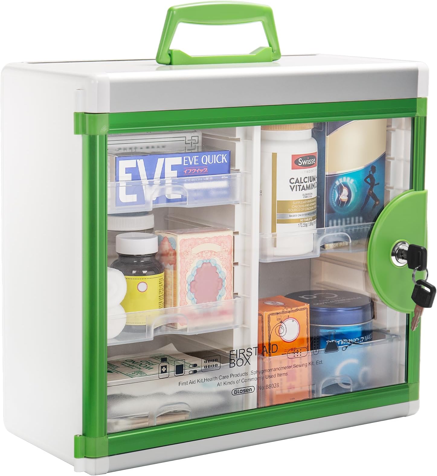 Amazon.com: Timgle Medicine Cabinet with Lock Wall Mounted and Portable ...