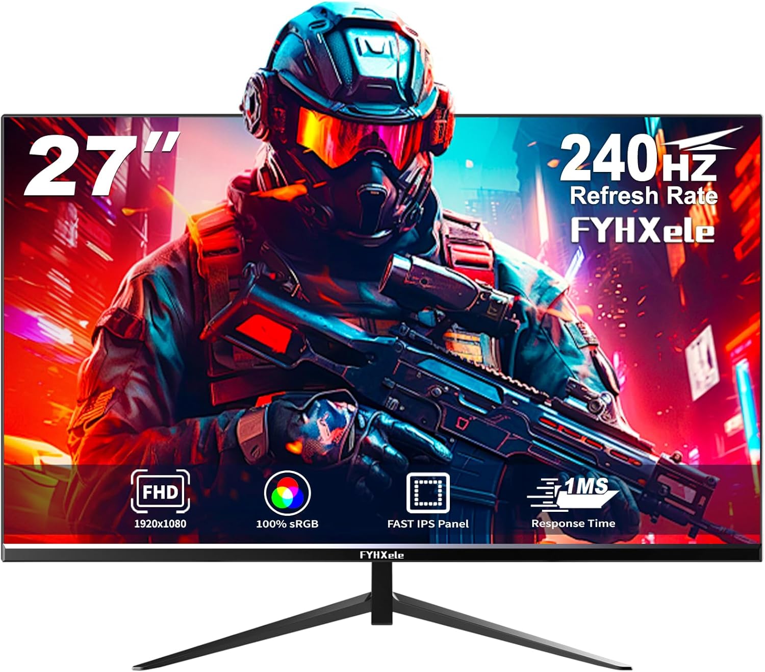 Monitor Gamer FYHXele, 27 Pol, IPS, 1K, 240Hz, 1ms, FreeSync, HDMI/DP ...