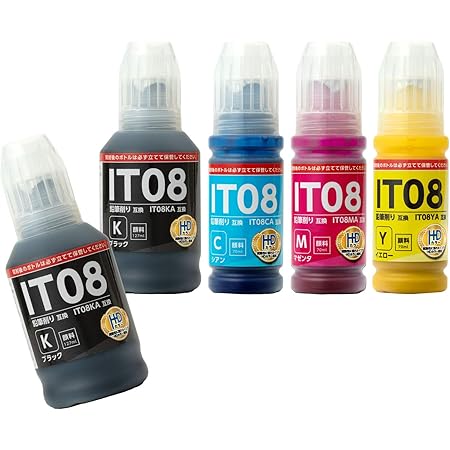 Amazon.co.jp: インクのチップス エプソン用 IT08KA 互換インクボトル ブラック ×2本 (えんぴつ削り 互換 ...