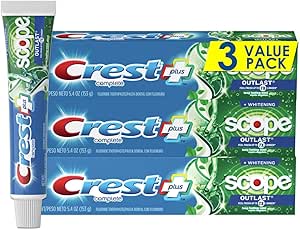 Crest Plus Scope Outlast Complete Whitening Toothpaste, Mint, 5.4 Ounce ...