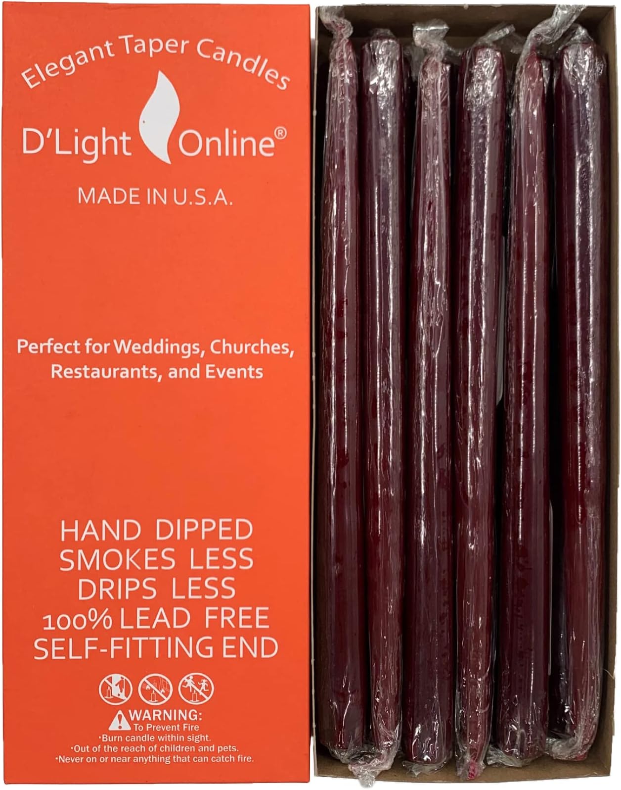 Amazon.com: D'light Online 12" Elegant Unscented Pink Taper Candles ...