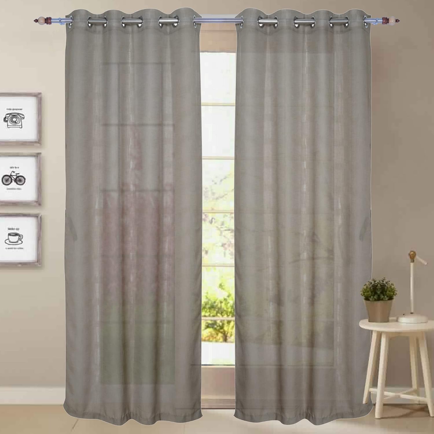 Buy Parda Online 213 cm (7 ft) Cotton Linen Fabric Window Curtain ...