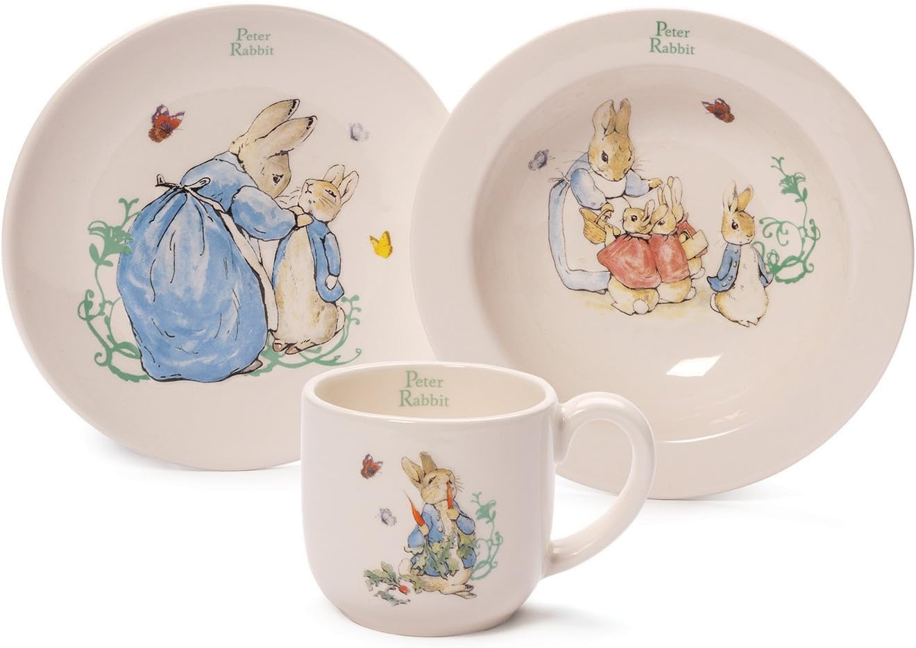 Amazon.com: Enesco Gund Classic Beatrix Potter 3-Cup and Dish Set ...
