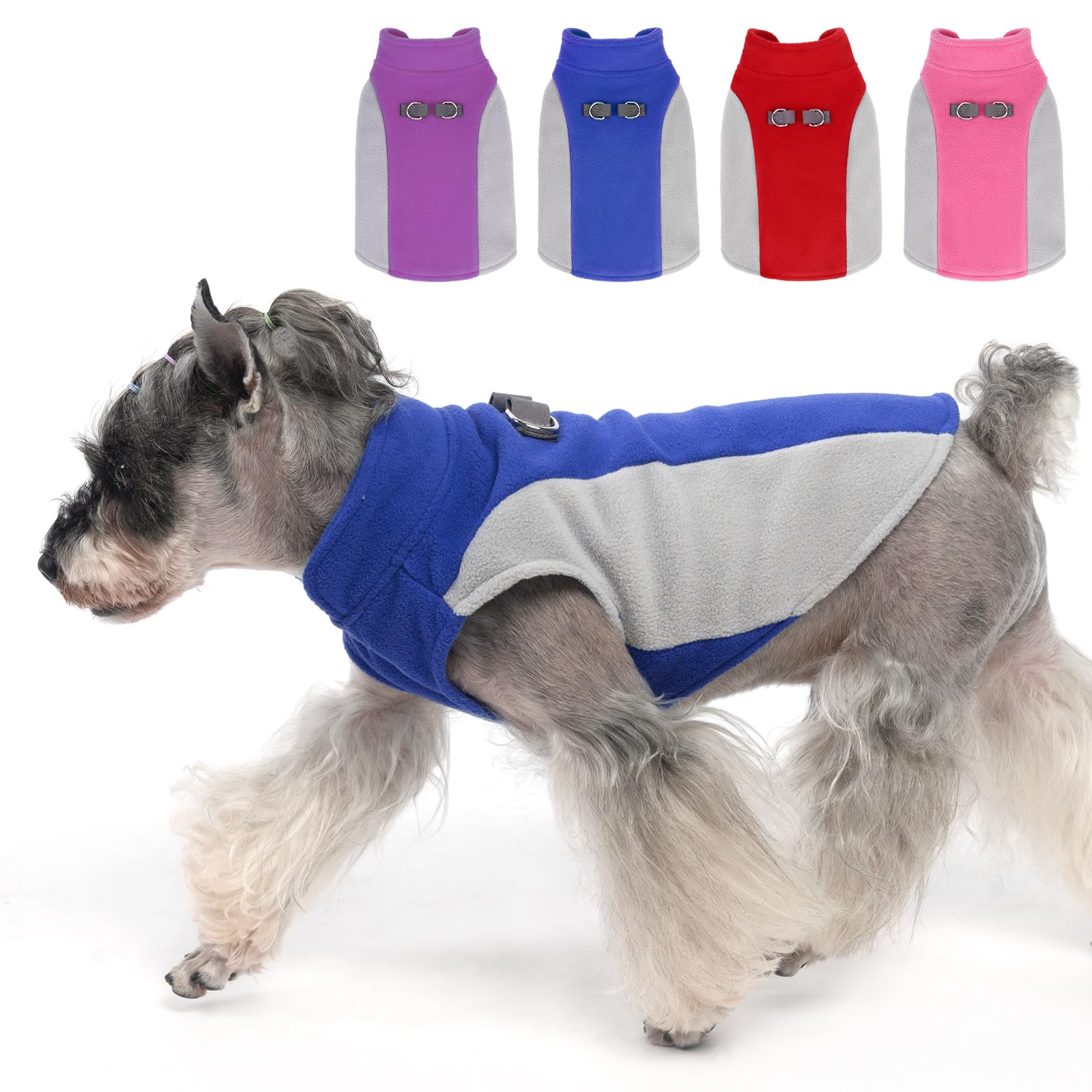 Amazon.com : KOOLTAIL Fleece Dog Sweater - Warm Dog Vest Jacket with D ...